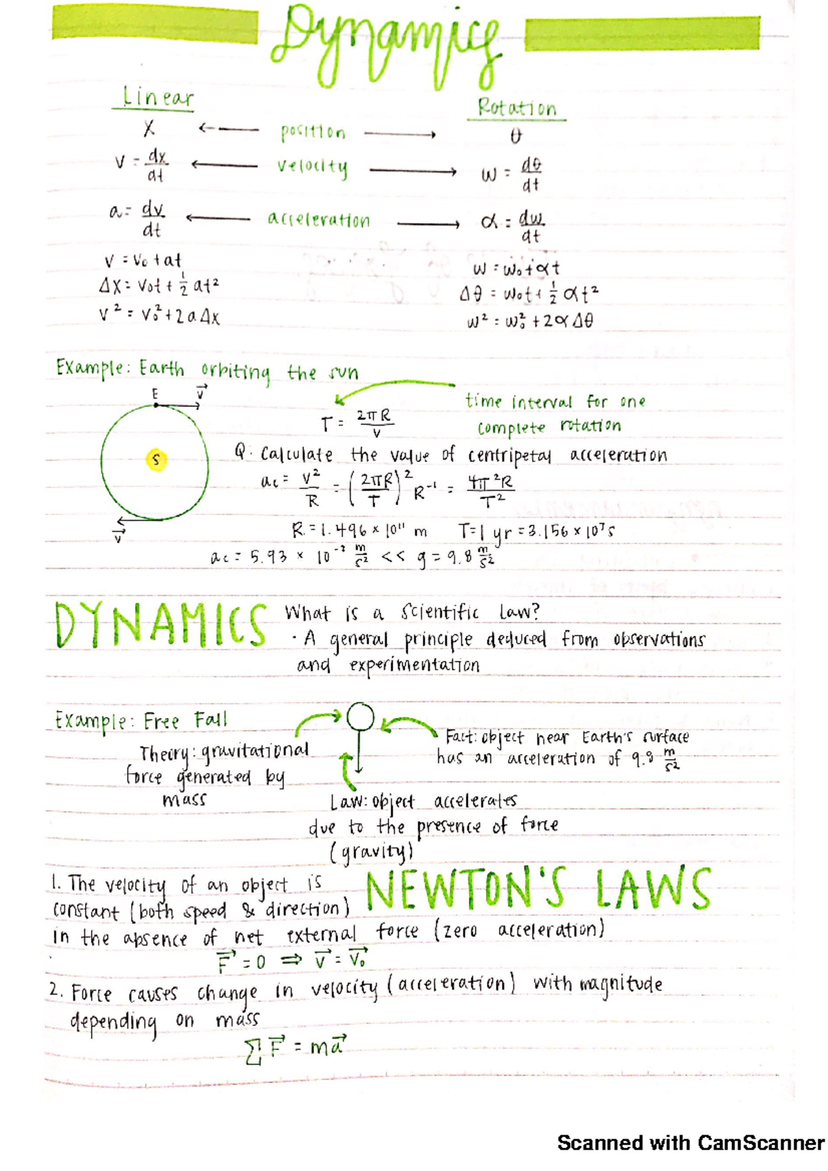 Circular Motion - PHYS 2A - Scanned with CamScanner Scanned with CamScanner - Studocu