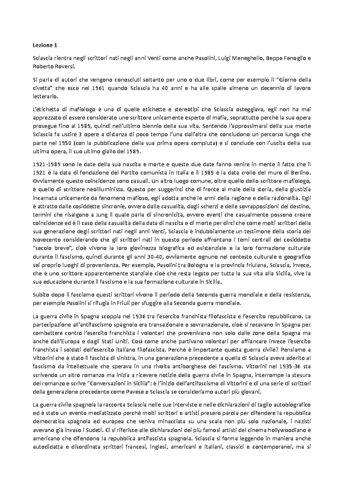 Appunti lezione del corso di Testi e questioni della letteratura ...