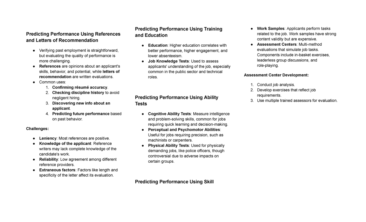 Io psychology chap 5 - summary reviewer - Predicting Performance Using References and Letters of ...
