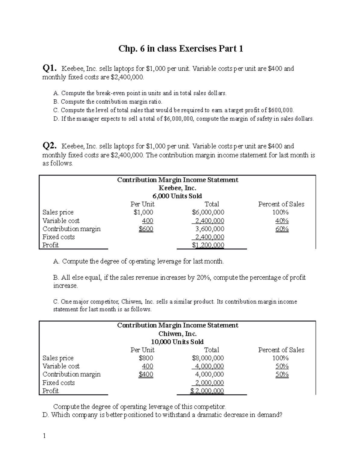 Ch6 Part 1 Practice Questions - Chp. 6 in class Exercises Part 1 Q1 ...