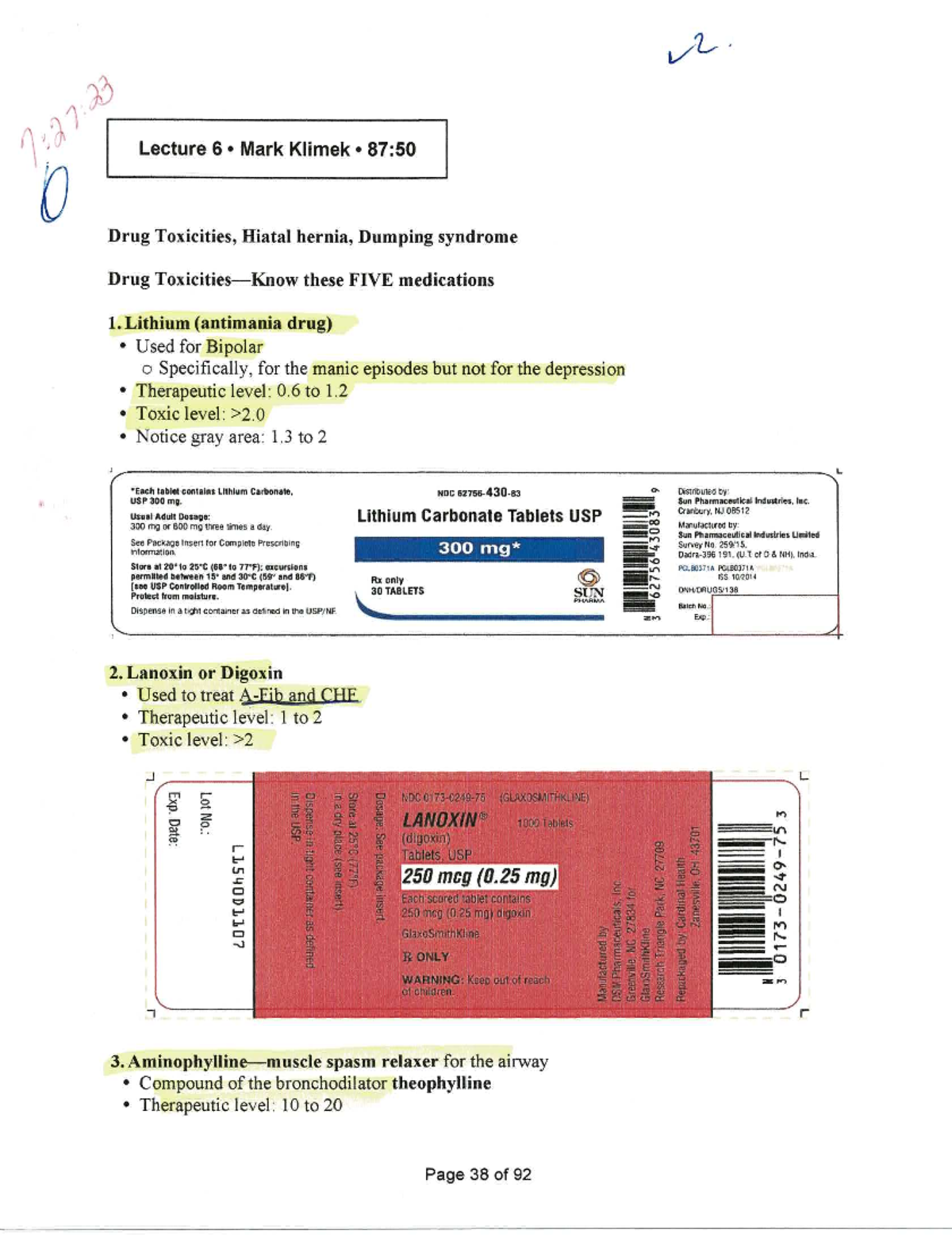 Mark K Lecture Notes 6-12 - nur203 - Studocu
