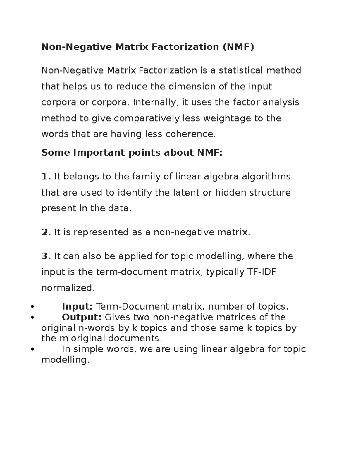 2 Nonnegative Matrix Factorization Internally It Uses The Factor