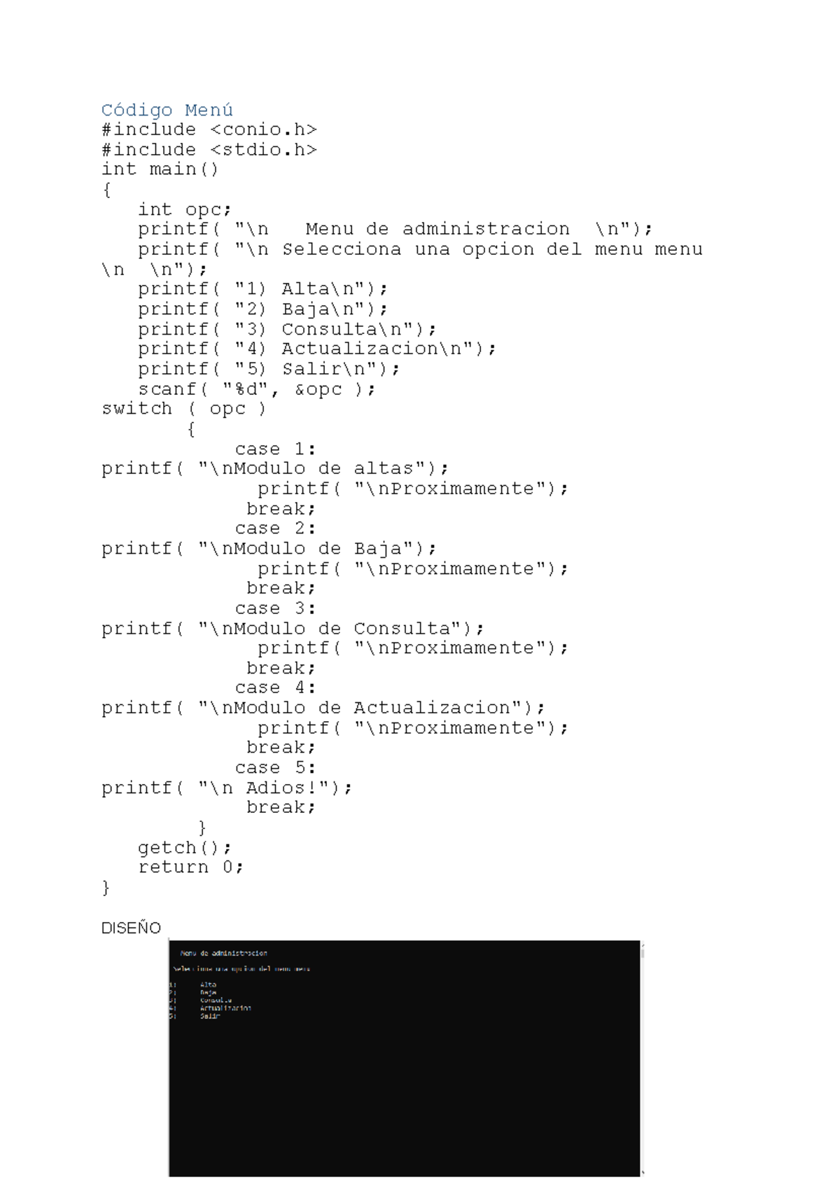 Proyecto integrador 1 Logica - Código Menú #include #include int main() - Studocu