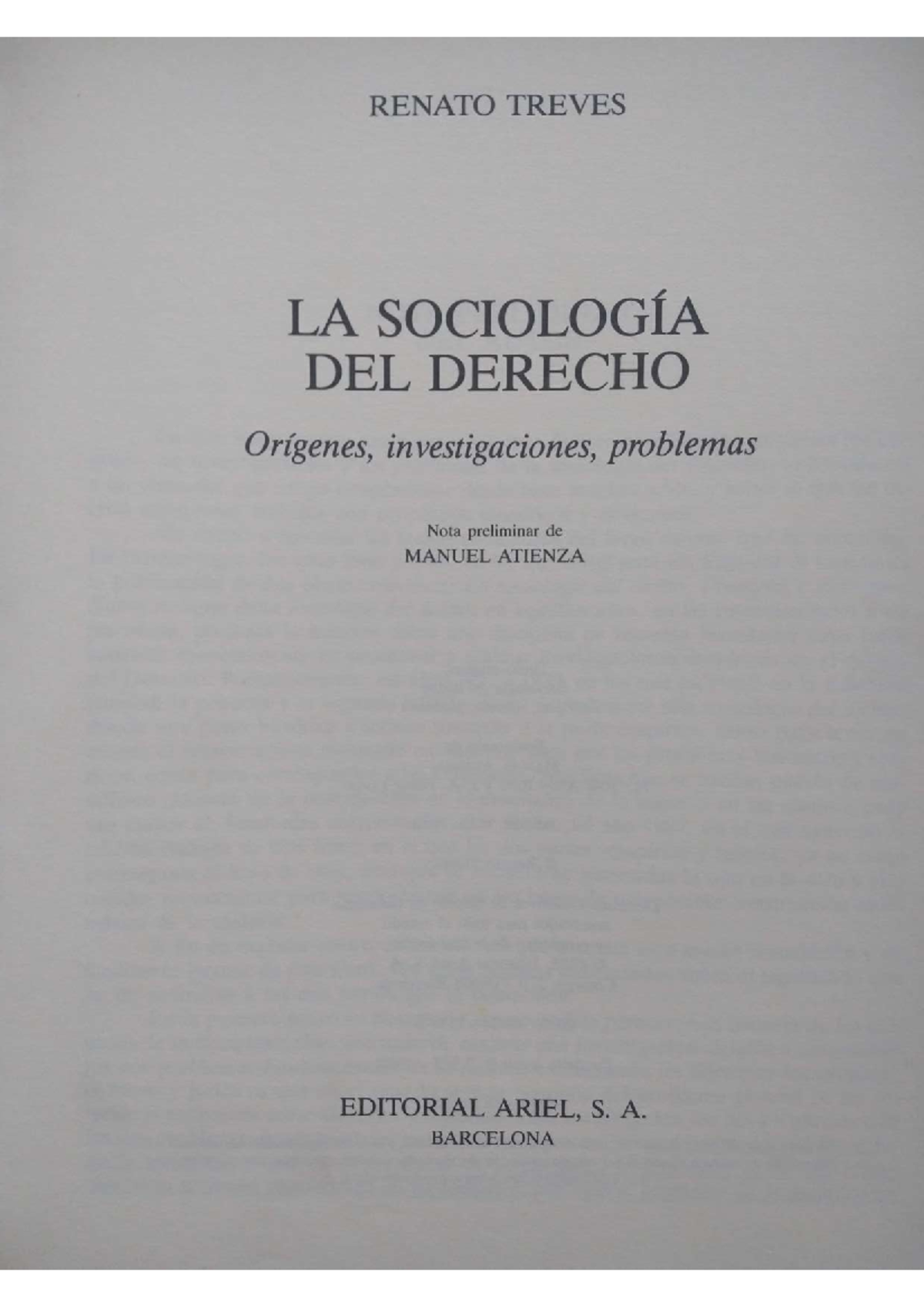 B-Treves - Texto primer parcial - RENATO TREVES LA SOCIOLOGÍA DEL ...