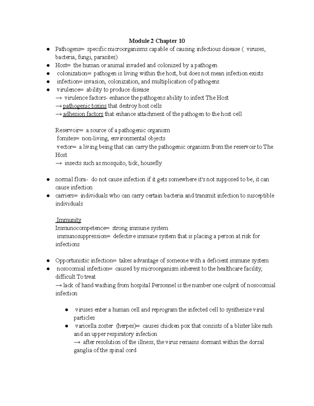 M2 Ch10 - Davis Advantage module 2 infectious diseases chapter 10 ...