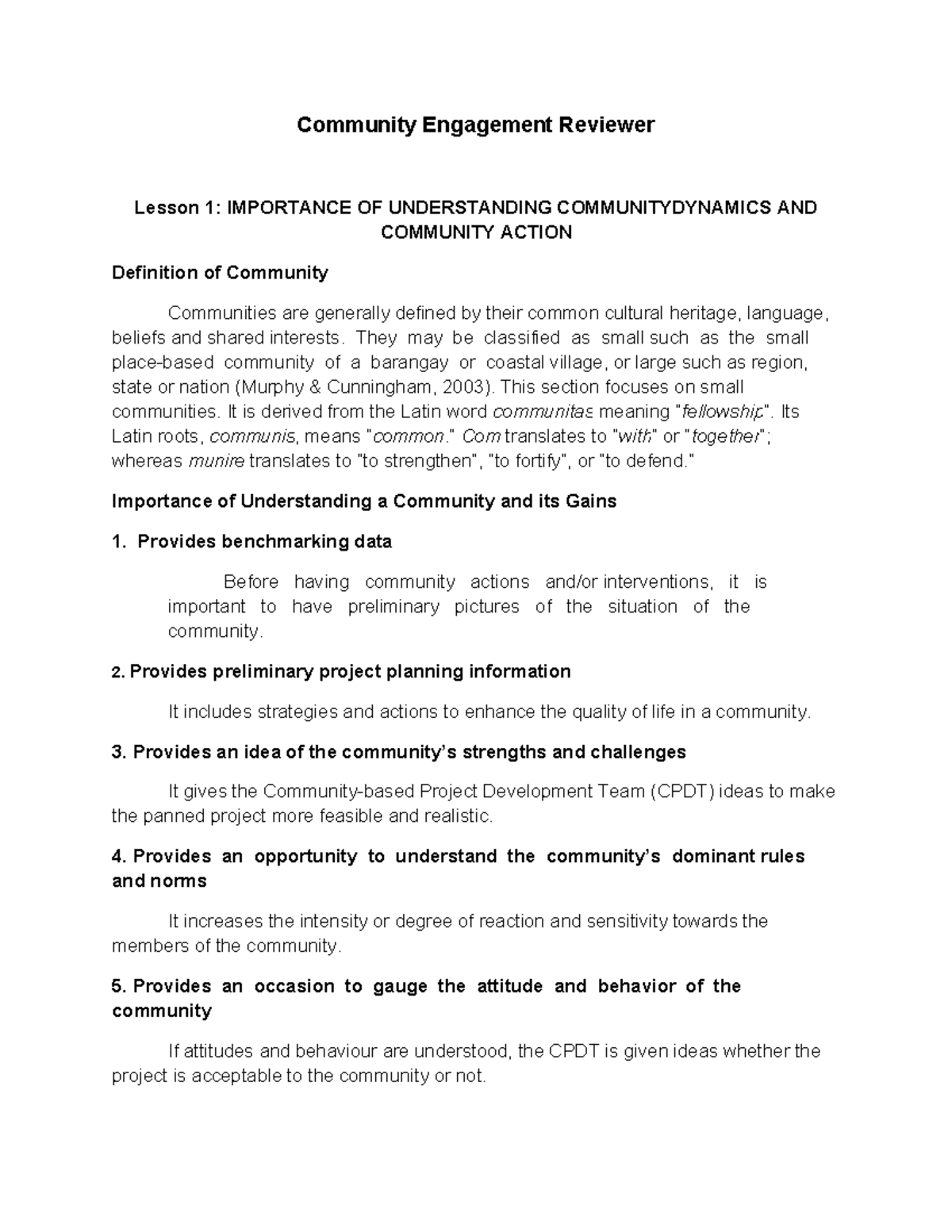 Community-Engagement-Reviewer - Community Engagement Reviewer Lesson 1 ...