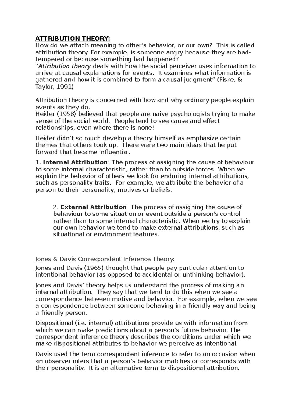 Attribution Theory - ATTRIBUTION THEORY: How do we attach meaning to ...