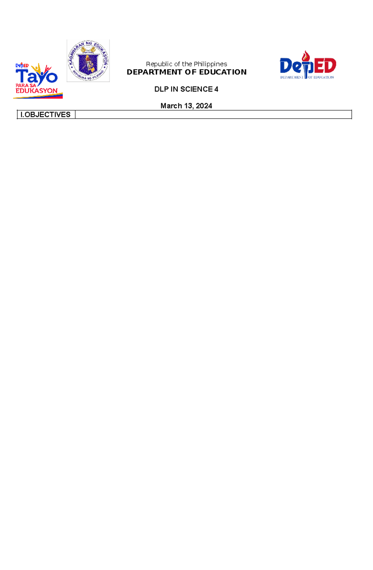 Q3 COT 3 Science - Republic of the Philippines DEPARTMENT OF EDUCATION ...