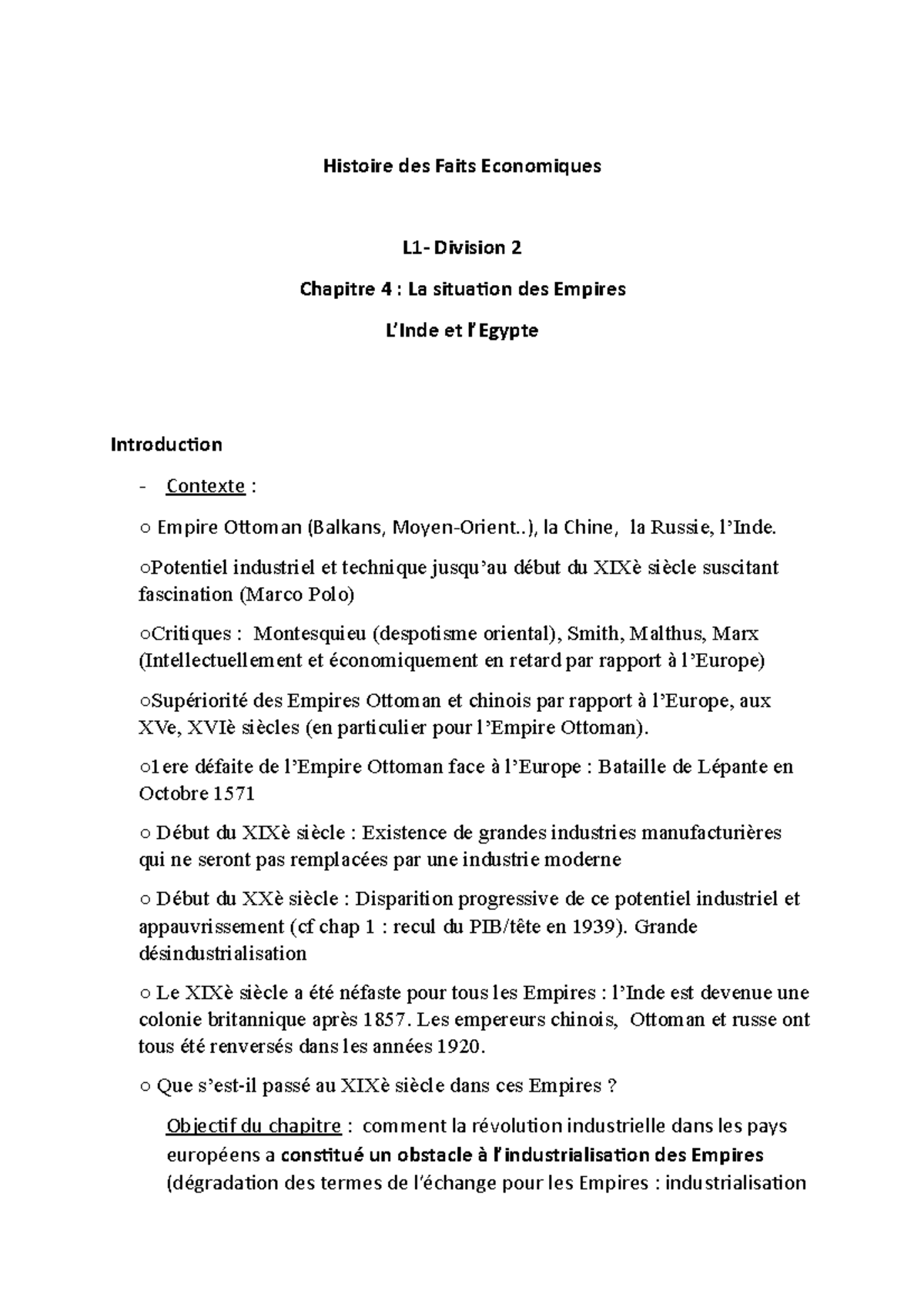 HFE-Plan détaillé chap.4 - Histoire des Faits Economiques L1- Division ...