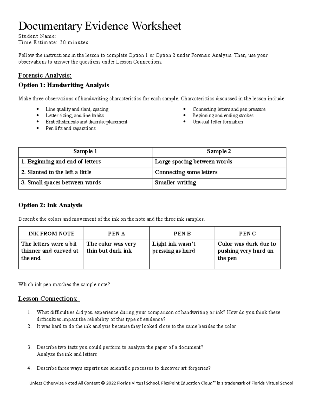01 04 documentary evidence worksheet - Documentary Evidence Worksheet ...