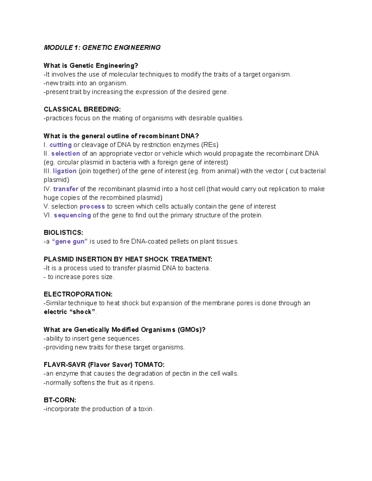 Reviewer IN Biology - MODULE 1: GENETIC ENGINEERING What is Genetic ...
