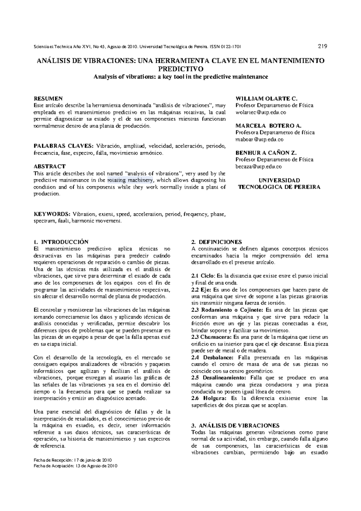 Dialnet-Analisis De Vibraciones Una Herramienta Clave En El Manten-4546611 - Scientia et ...