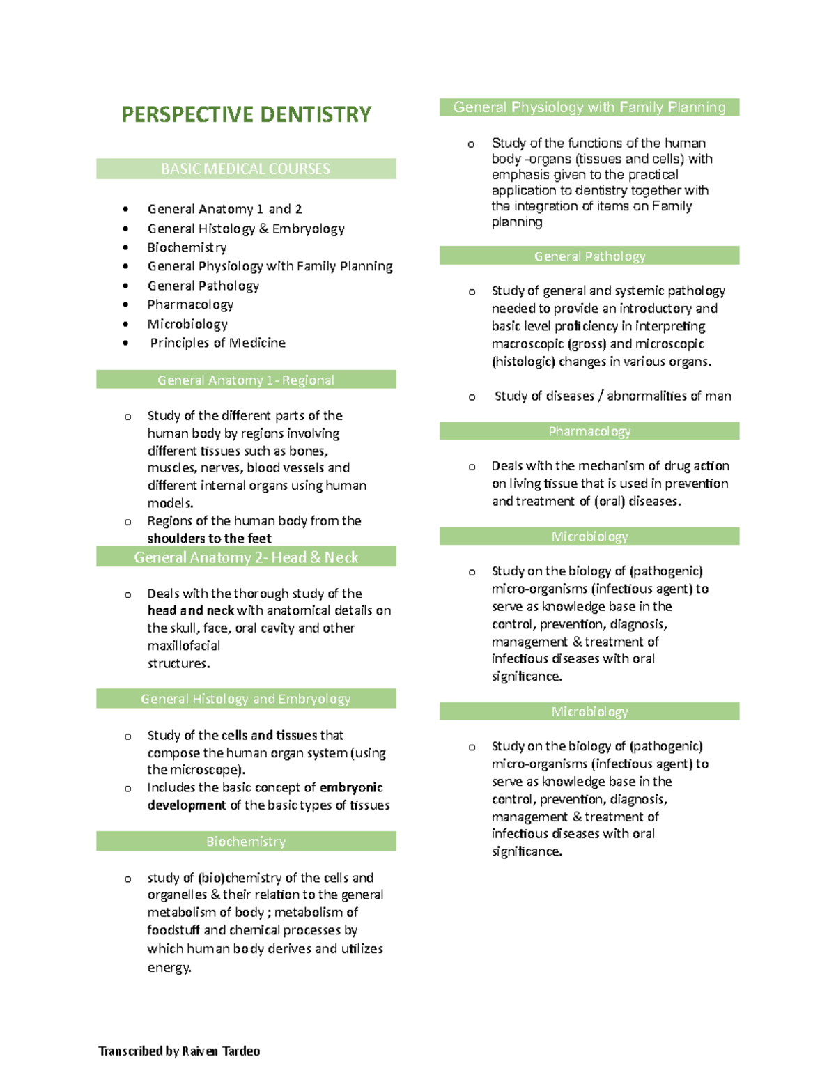 Perspec-dent - Lecture - PERSPECTIVE DENTISTRY BASIC MEDICAL COURSES ...