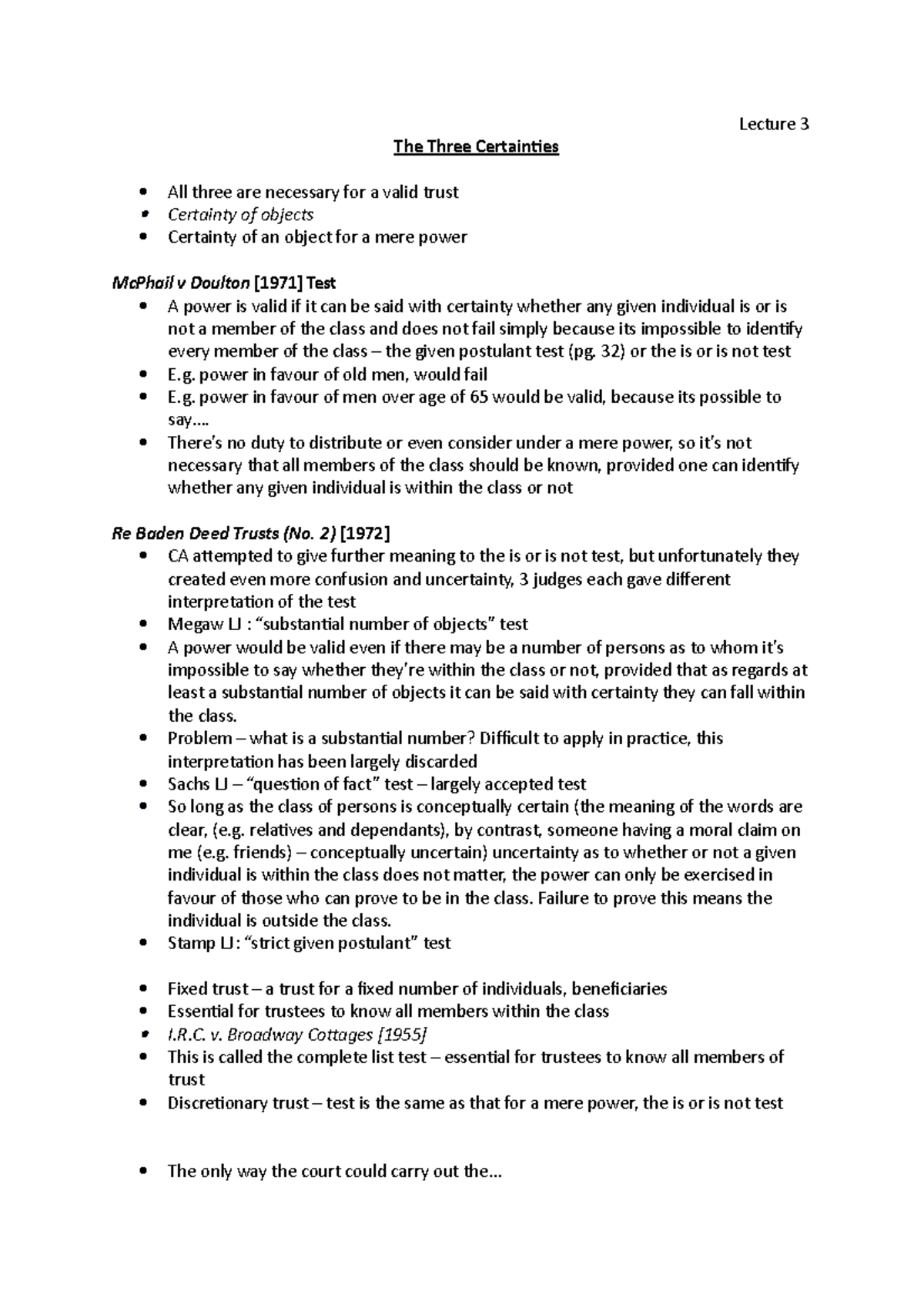 Lecture 3 - The Three Certainties - Lecture 3 The Three Certainties All three are necessary for ...