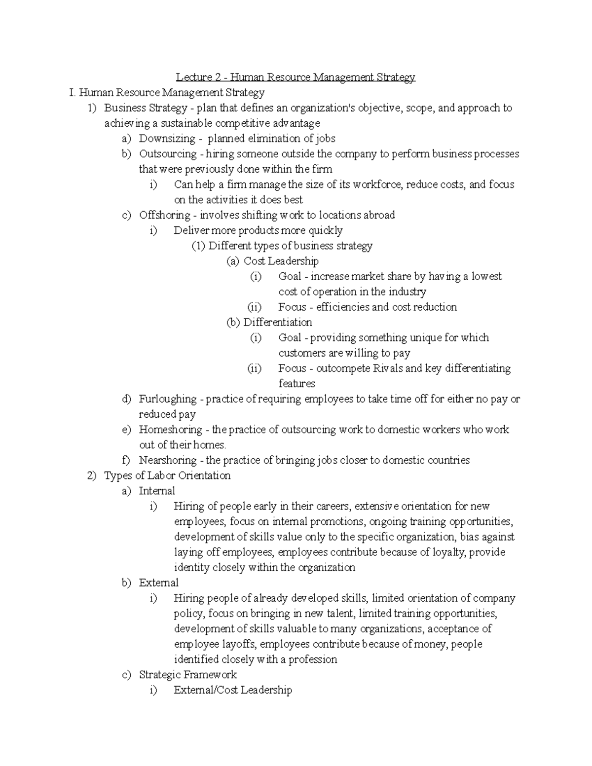 Lecture 2 - Human Resource Management Strategy - Lecture 2 - Human ...