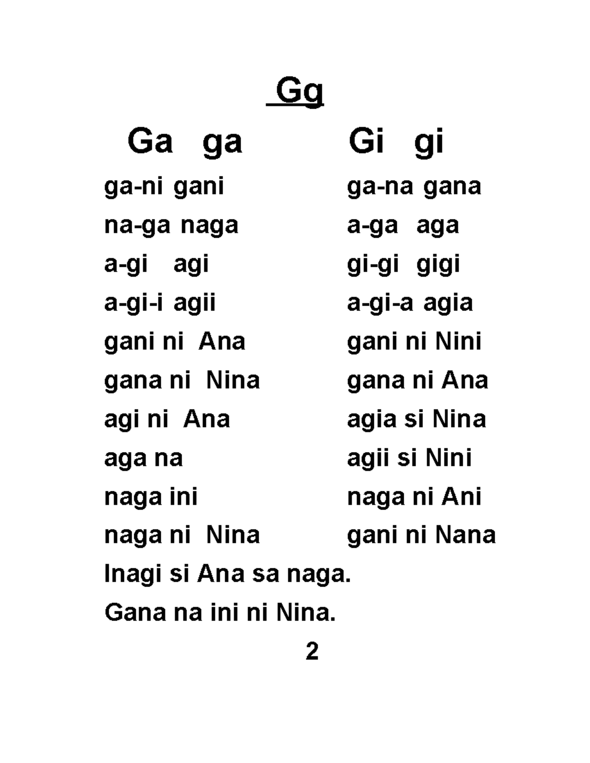 Gg - FOR RESEARCH PURPOSES ONLY - Gg Ga ga Gi gi ga-ni gani ga-na gana ...