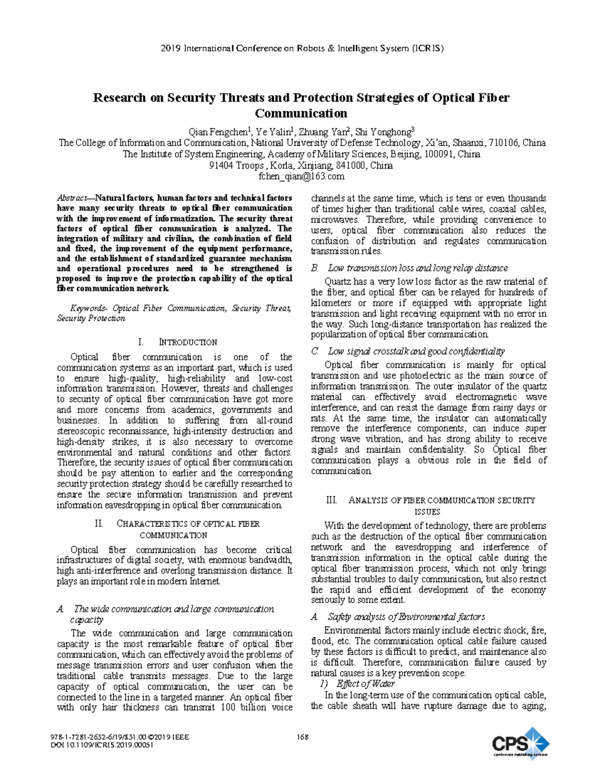 Research on Security Threats and Protection Strategies of Optical Fiber ...