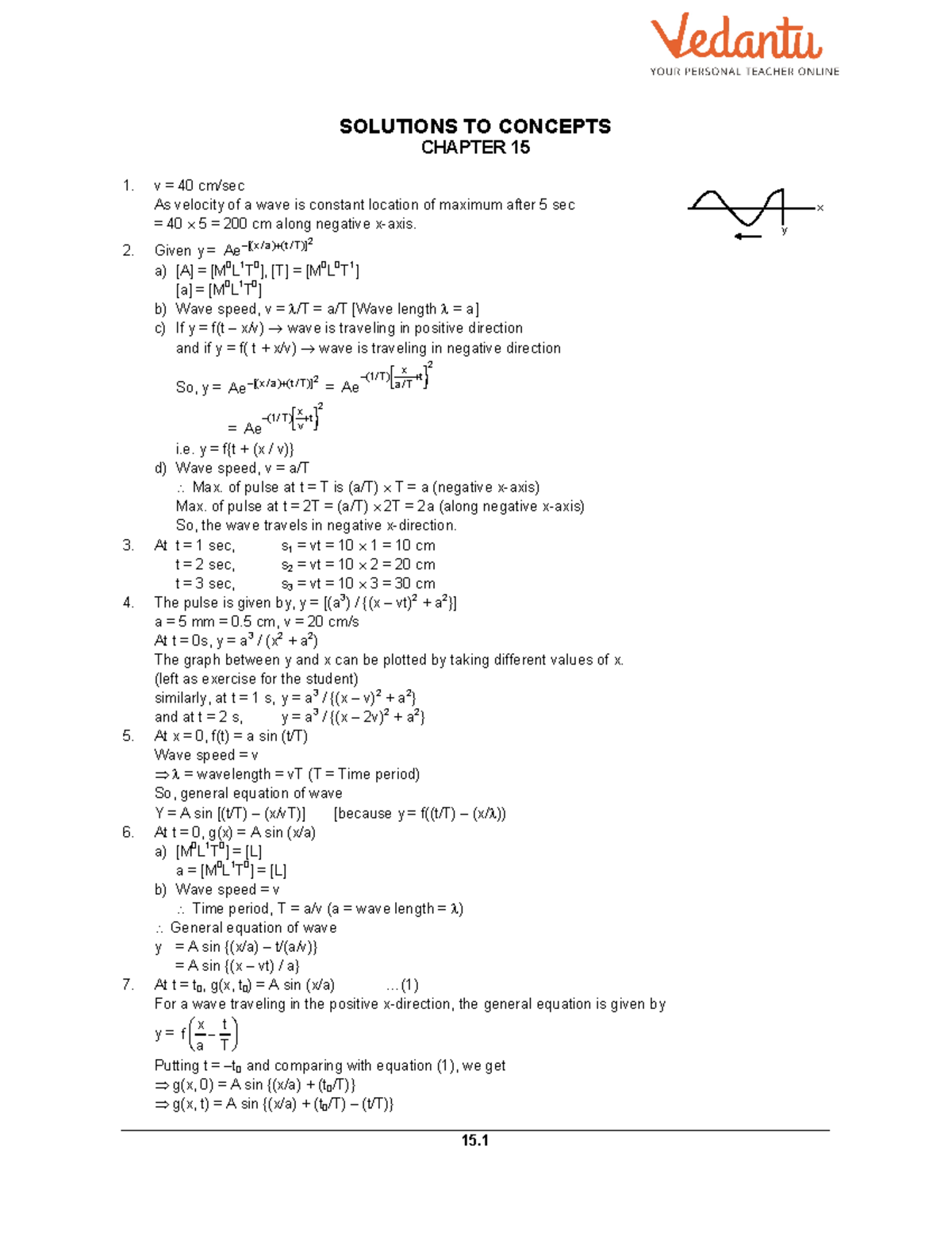 HC Verma Solutions Class 11 Chapter 15 Wave Motion and Waves on a String - SOLUTIONS TO CONCEPTS ...
