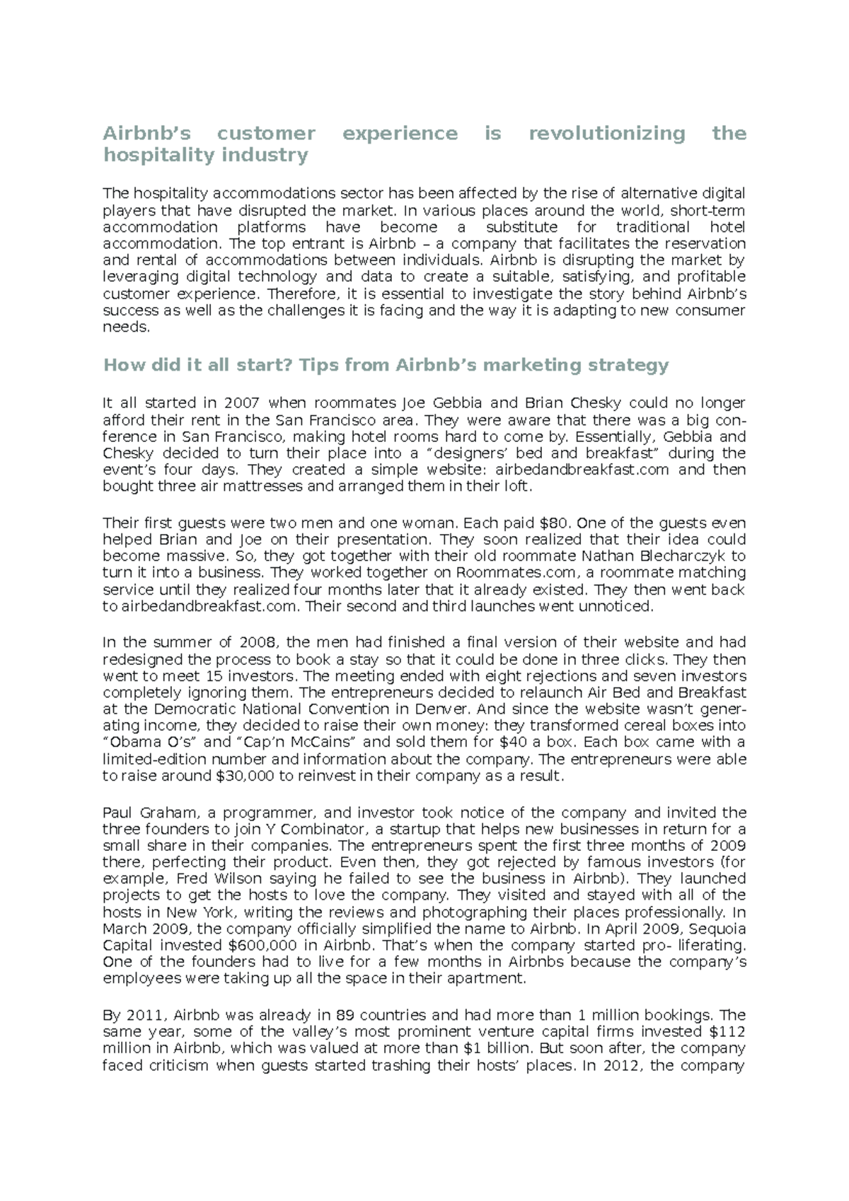 Airbnb case study - Airbnb’s customer experience is revolutionizing the ...