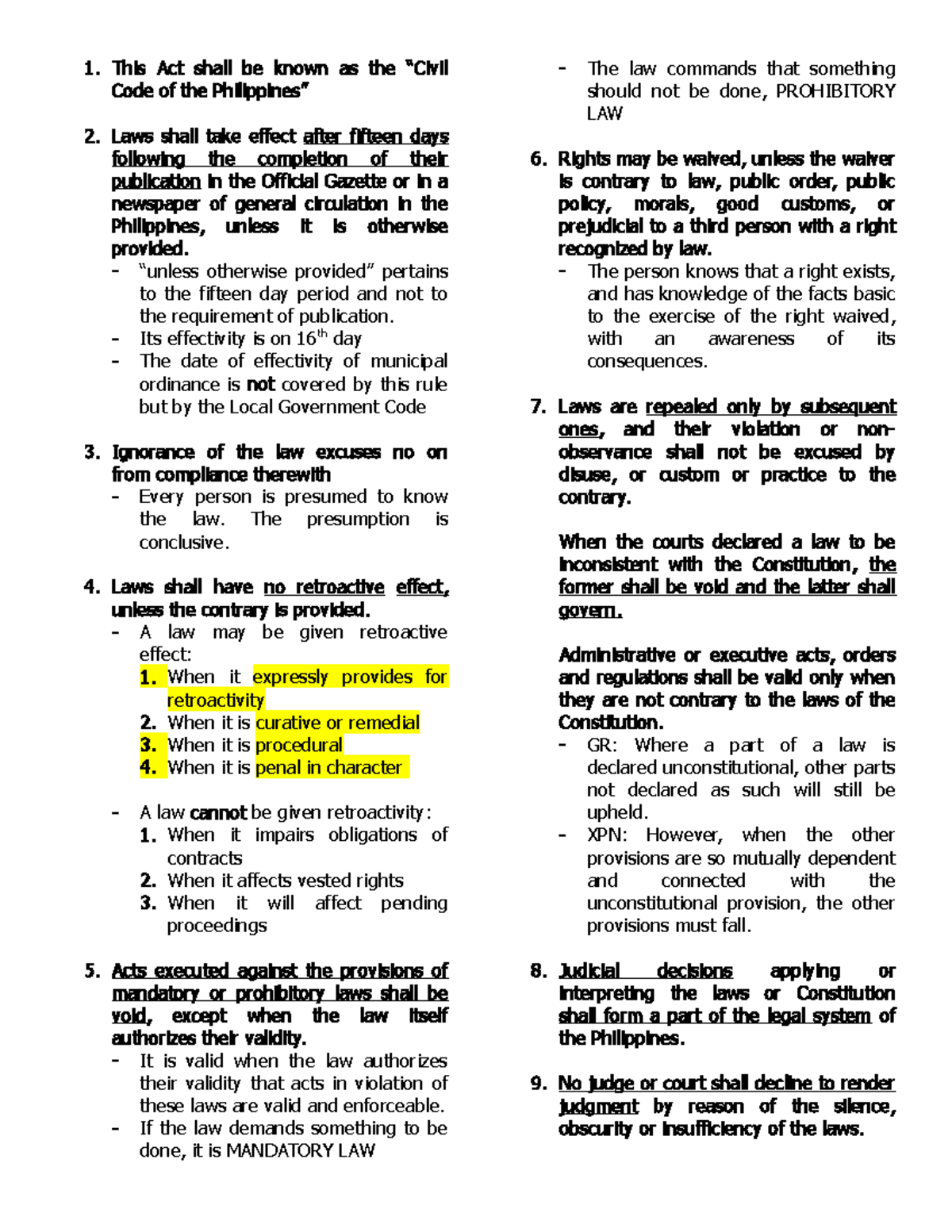 PFR Reviewer - notes - This Act shall be known as the “Civil Code of ...