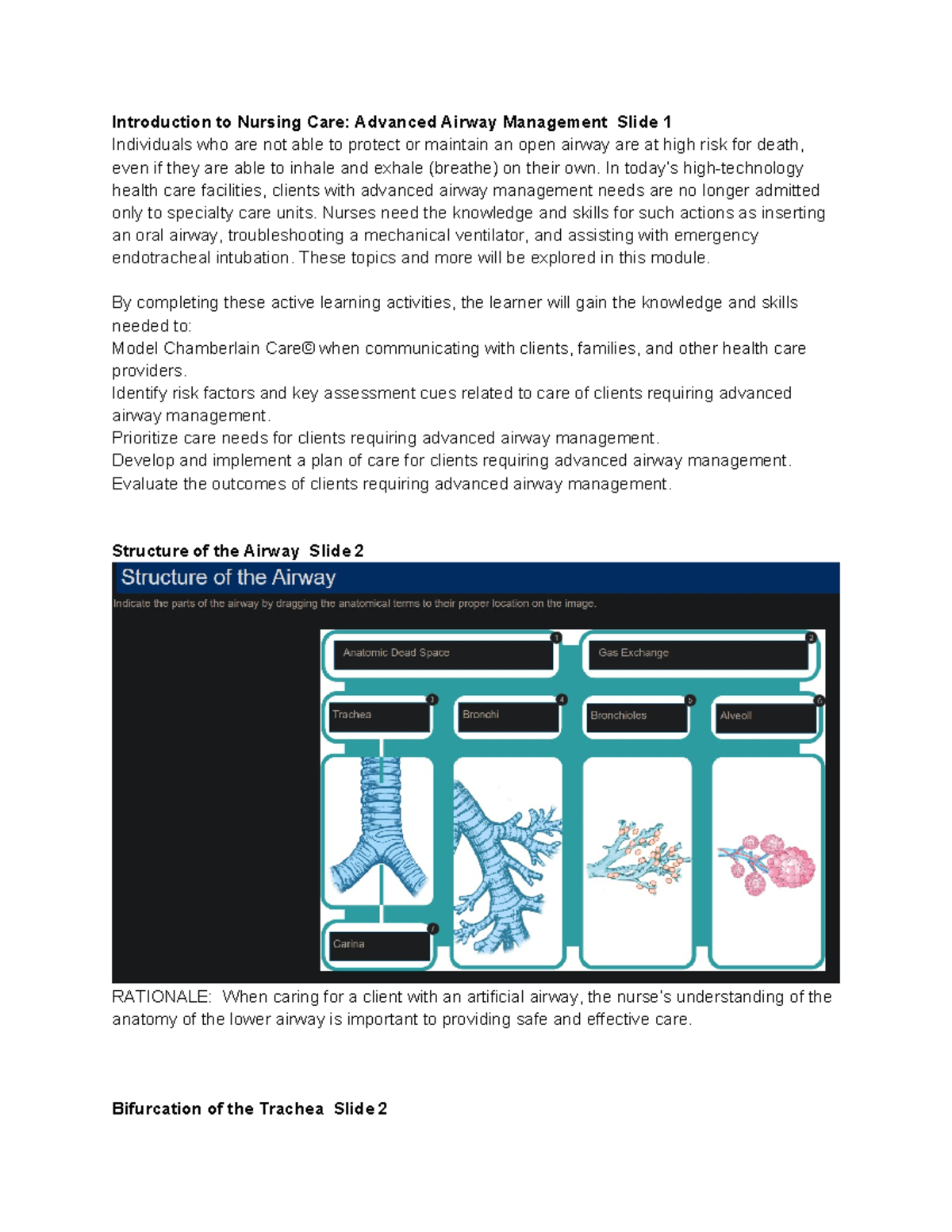 Nursing Care Advanced Airways and Mechanical Ventilation - Introduction ...