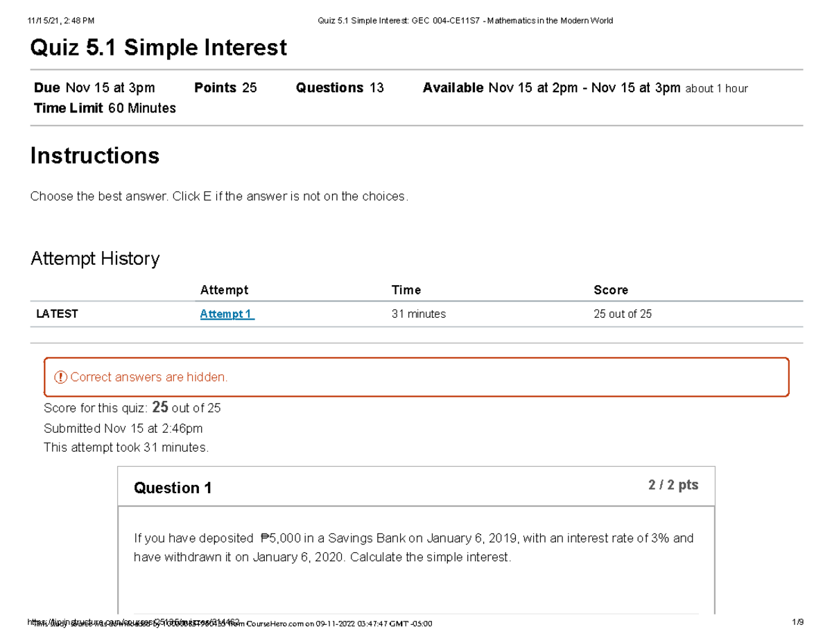 Quiz 5 - HAKSIDOG - tip.instructure/courses/25135/quizzes/314462 1 ...