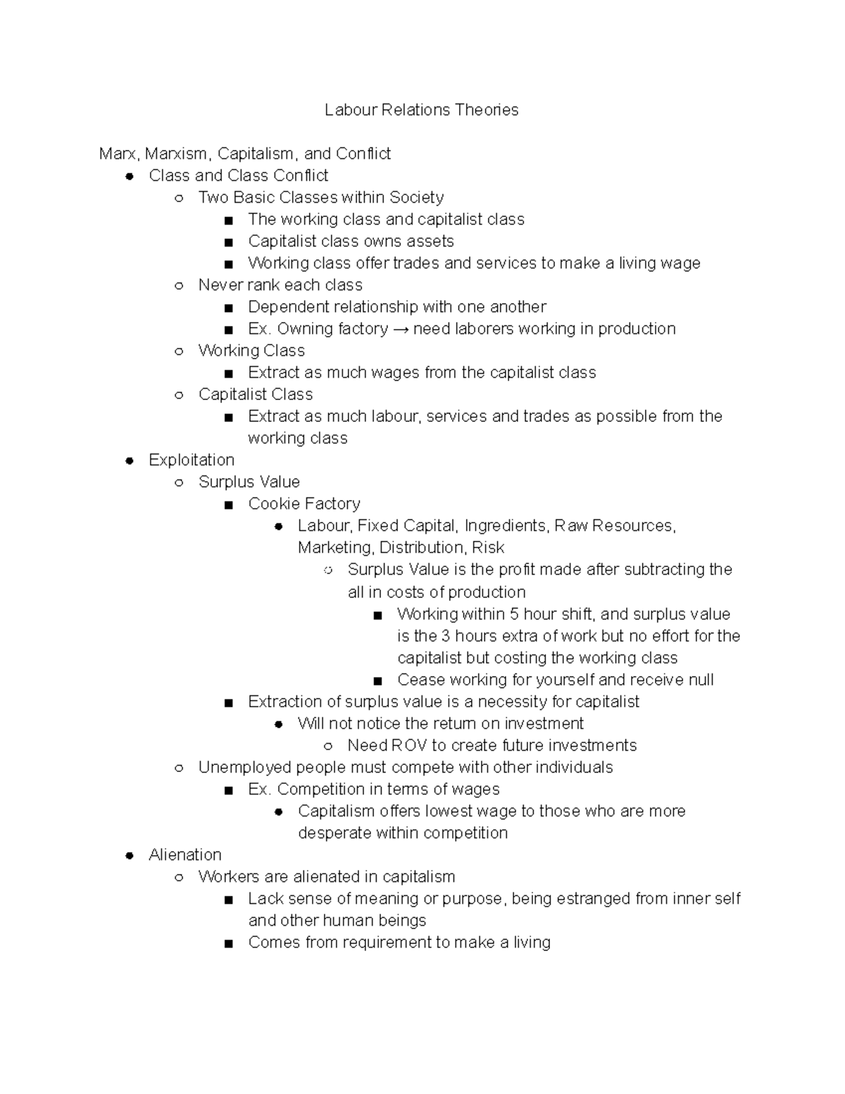 Topic 2 - Labour Relations Theories - Labour Relations Theories Marx ...
