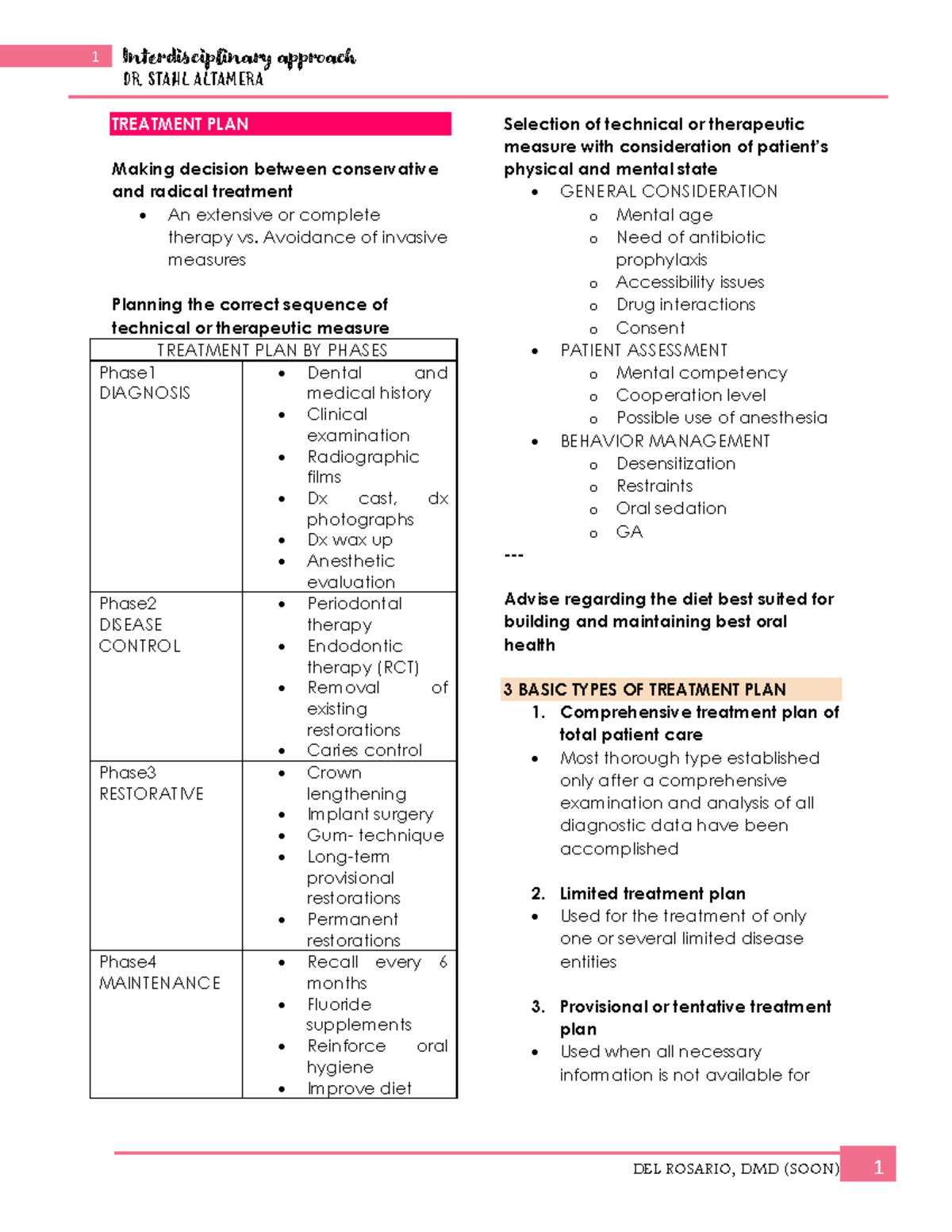 Idisa M Lec1 - Reviewer - DR. STAHL ALTAMERA DEL ROSARIO, DMD (SOON) 1 ...