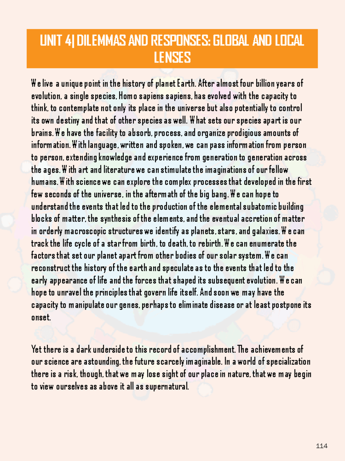 Unit 4 Lesson 1 - Climate Change - We live a unique point in the ...