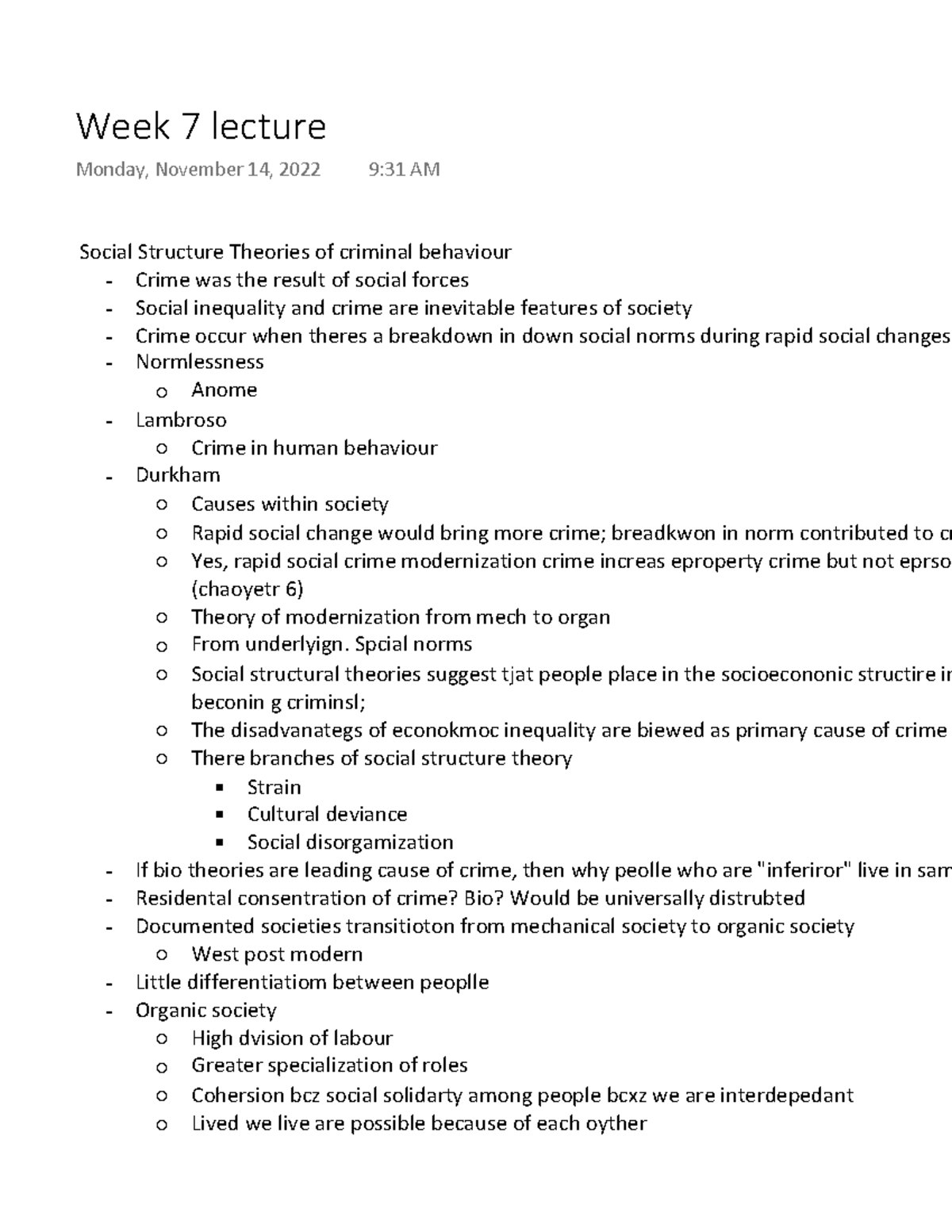 Soc 2266 Week 7 lecture - Sean waite - Social Structure Theories of ...