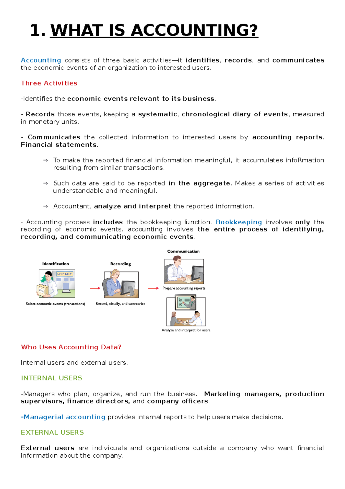 WHAT IS Accounting - Summary - 1. WHAT IS ACCOUNTING? Accounting the ...