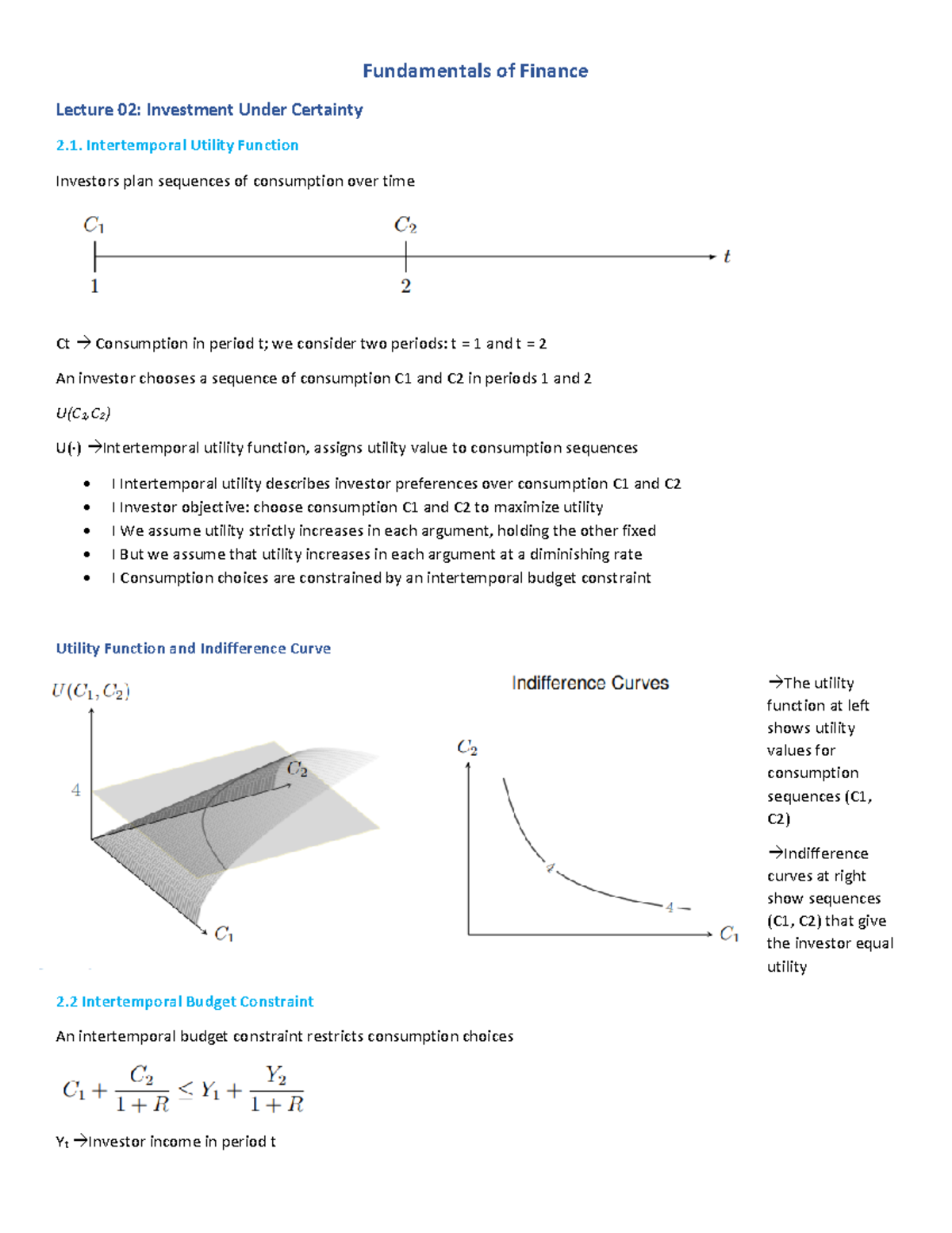 Fundamentals of Finance Notes - Fundamentals of Finance Lecture 02 ...