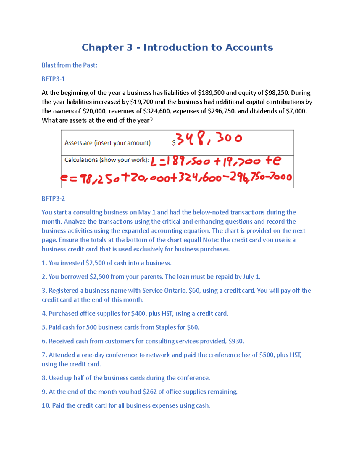 Chapter 3 - Chapter 3 - Introduction to Accounts Blast from the Past ...