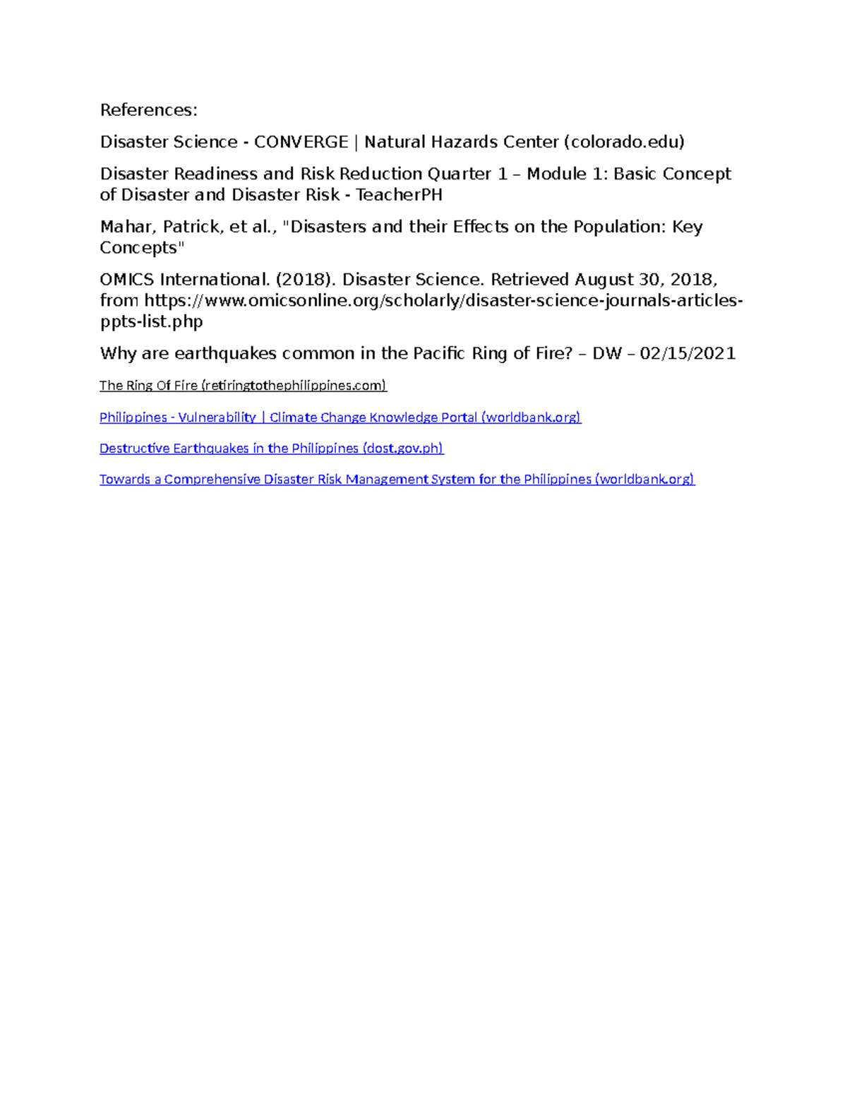 Module IV References - References: Disaster Science - CONVERGE | Natural Hazards Center ...