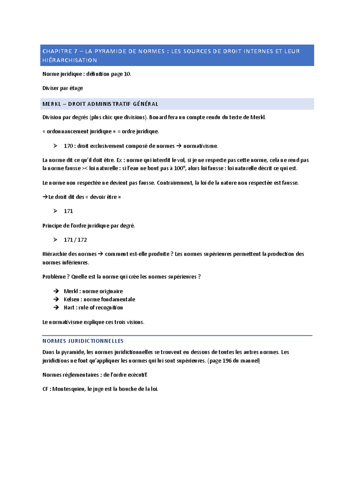 Chapitre 7 - Introduction au droit public - CHAPITRE 7 – LA PYRAMIDE DE ...