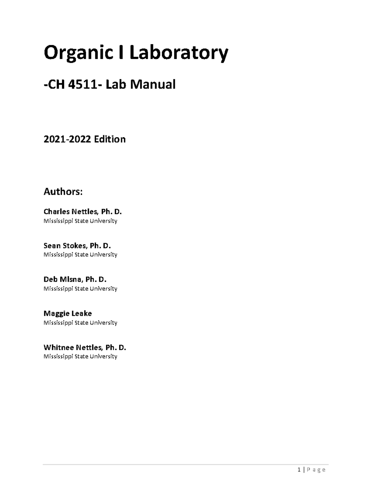 Orgo1 Lab Manual (contains MP, Recyrst, and MP appendix) - 1 | P a g e ...