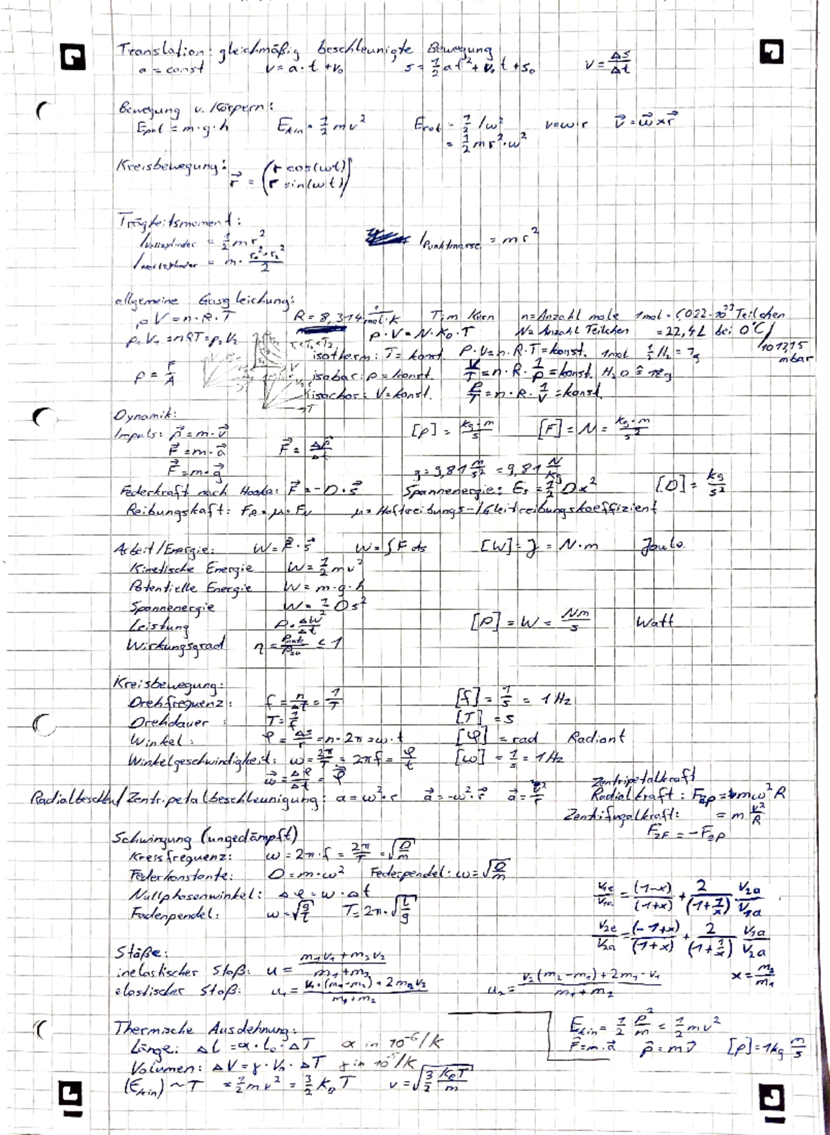 Lernzettel Physik - Translalion glehmsbuschaunig Bunyug aco,nst ...