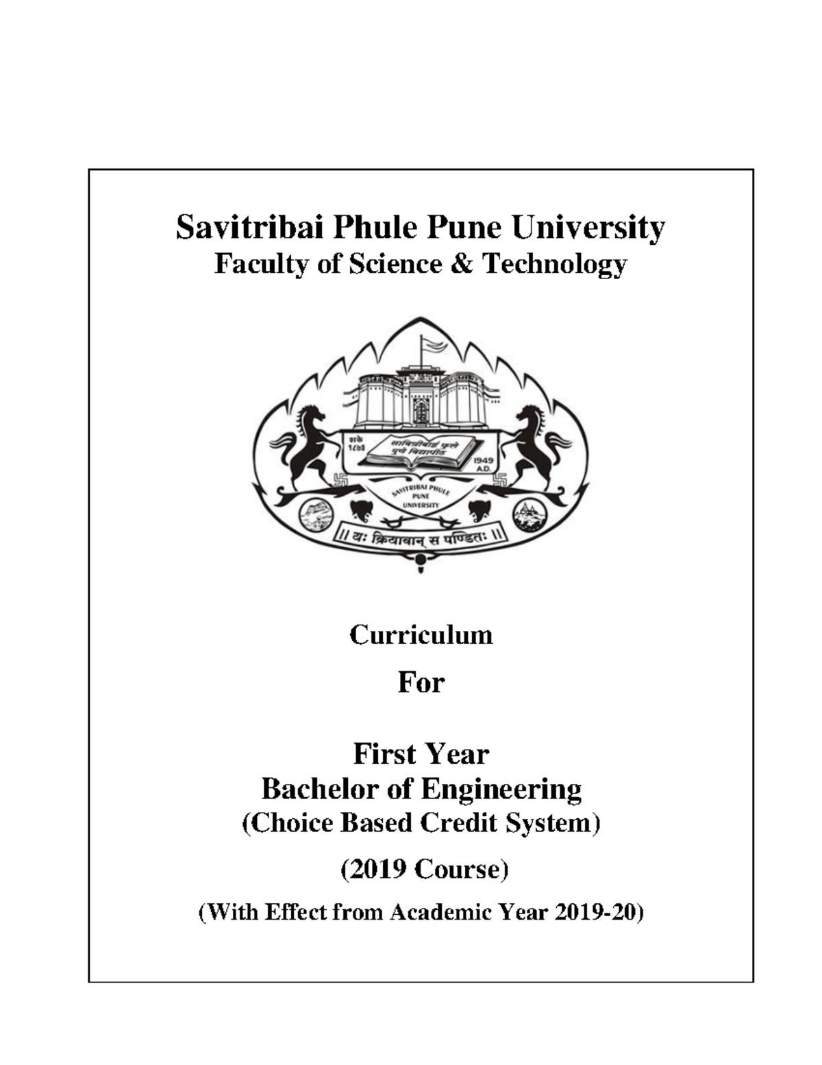 First Year Engineering 2019 Pattern - Savitribai Phule Pune University ...