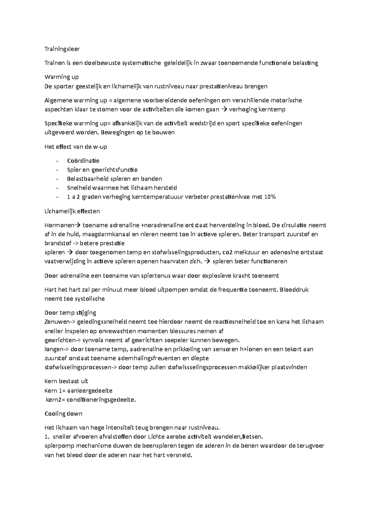 Trainingsleer hoofdstuk 1 soorten prestaties - Trainingsleer Trainen is ...
