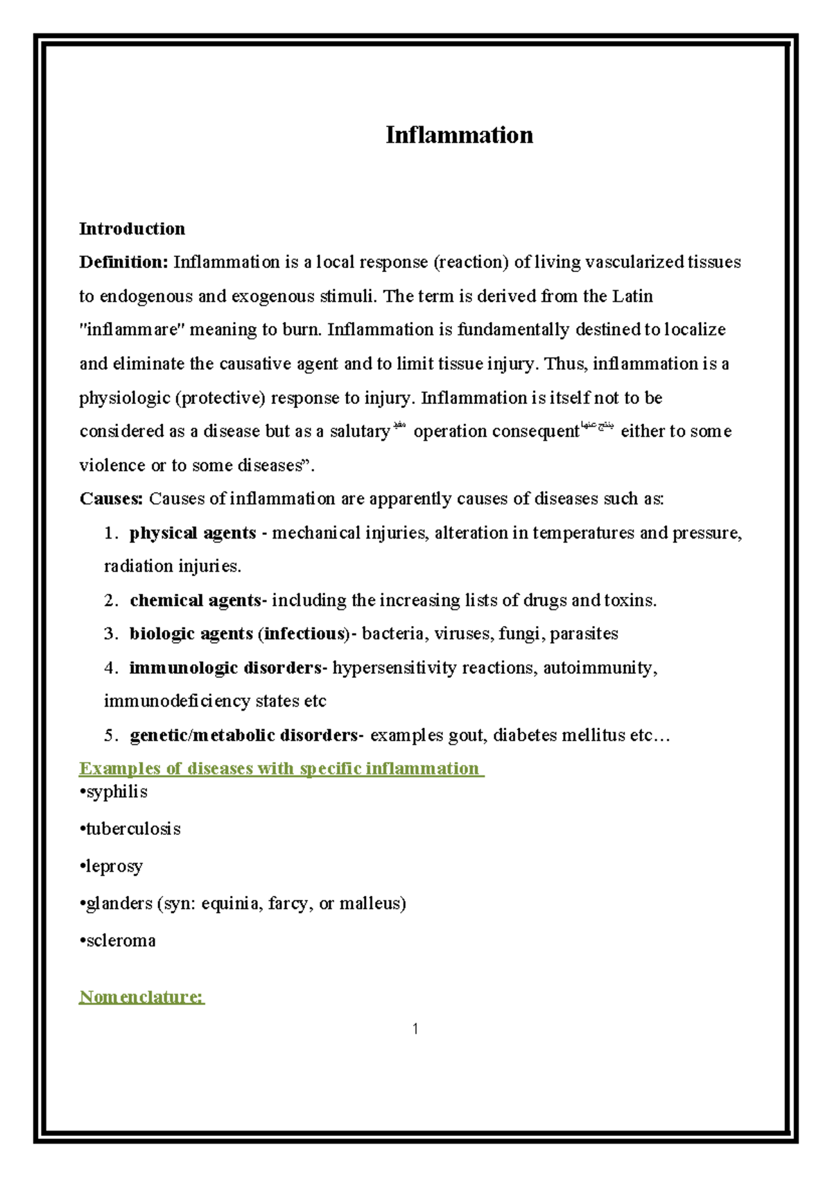 Inflammation - The term is derived from the Latin "inflammare" meaning ...