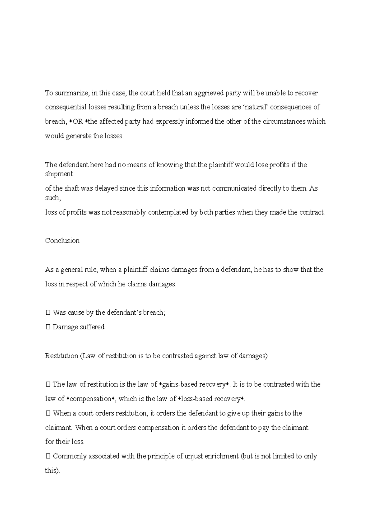 Contract 2 - To summarize, in this case, the court held that an ...