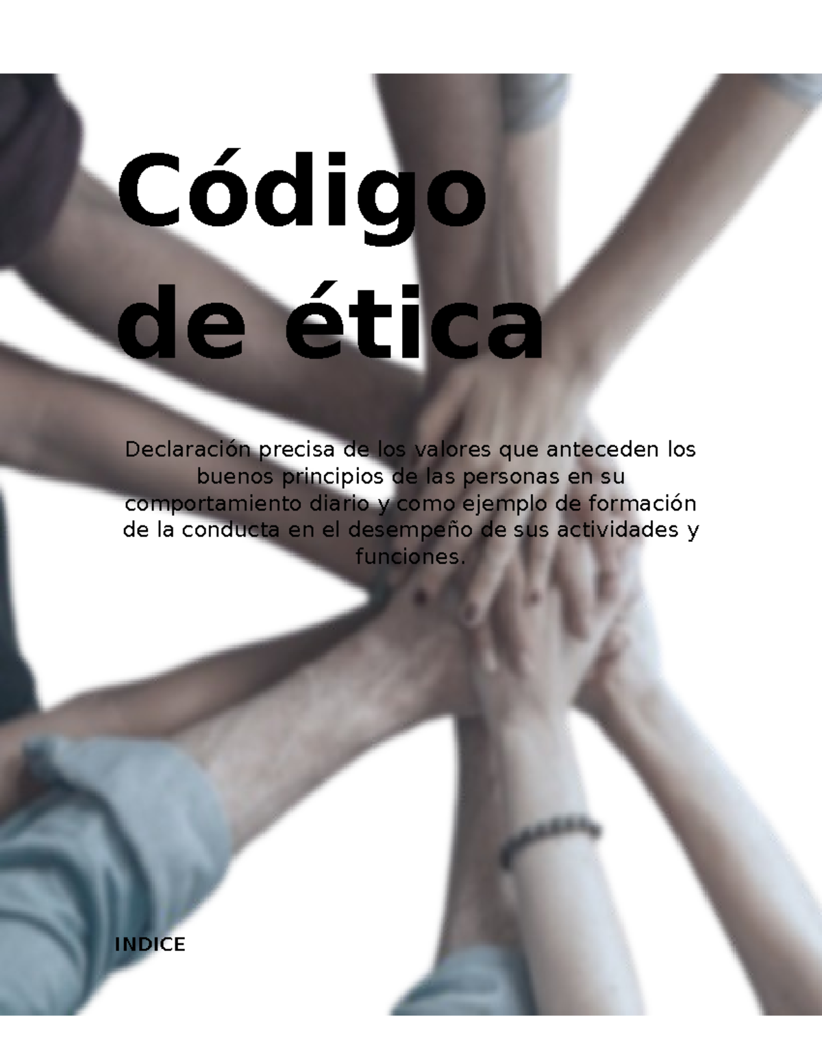Código de ética - Código de ética Declaración precisa de los valores ...