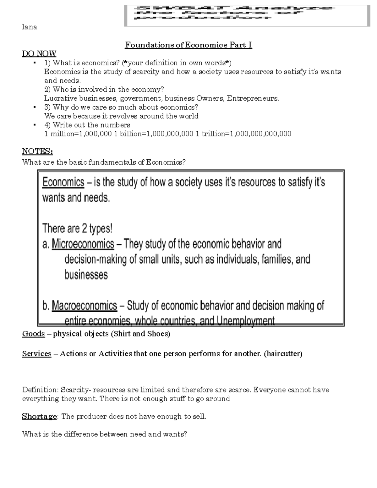Eco - Basic economics Part I - lana Foundations of Economics Part I DO ...