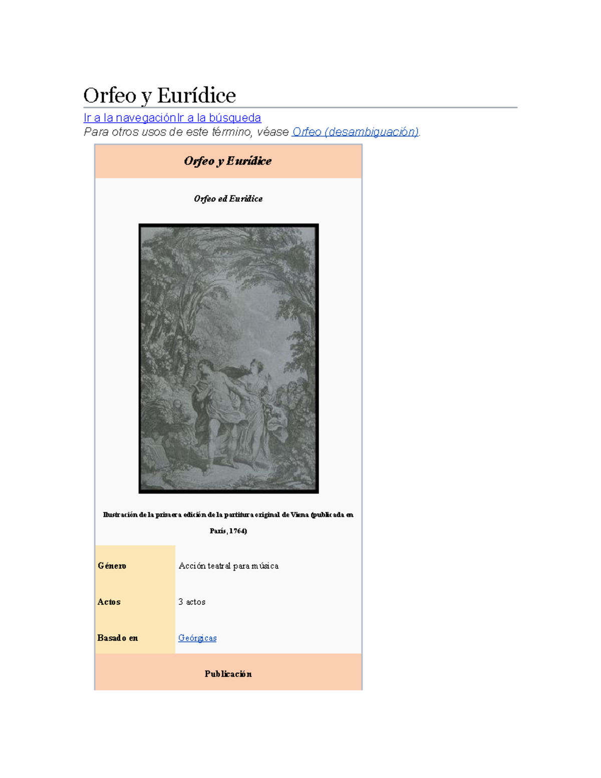 Orfeo y Eurídice - historia universal - Orfeo y Eurídice Ir a la ...