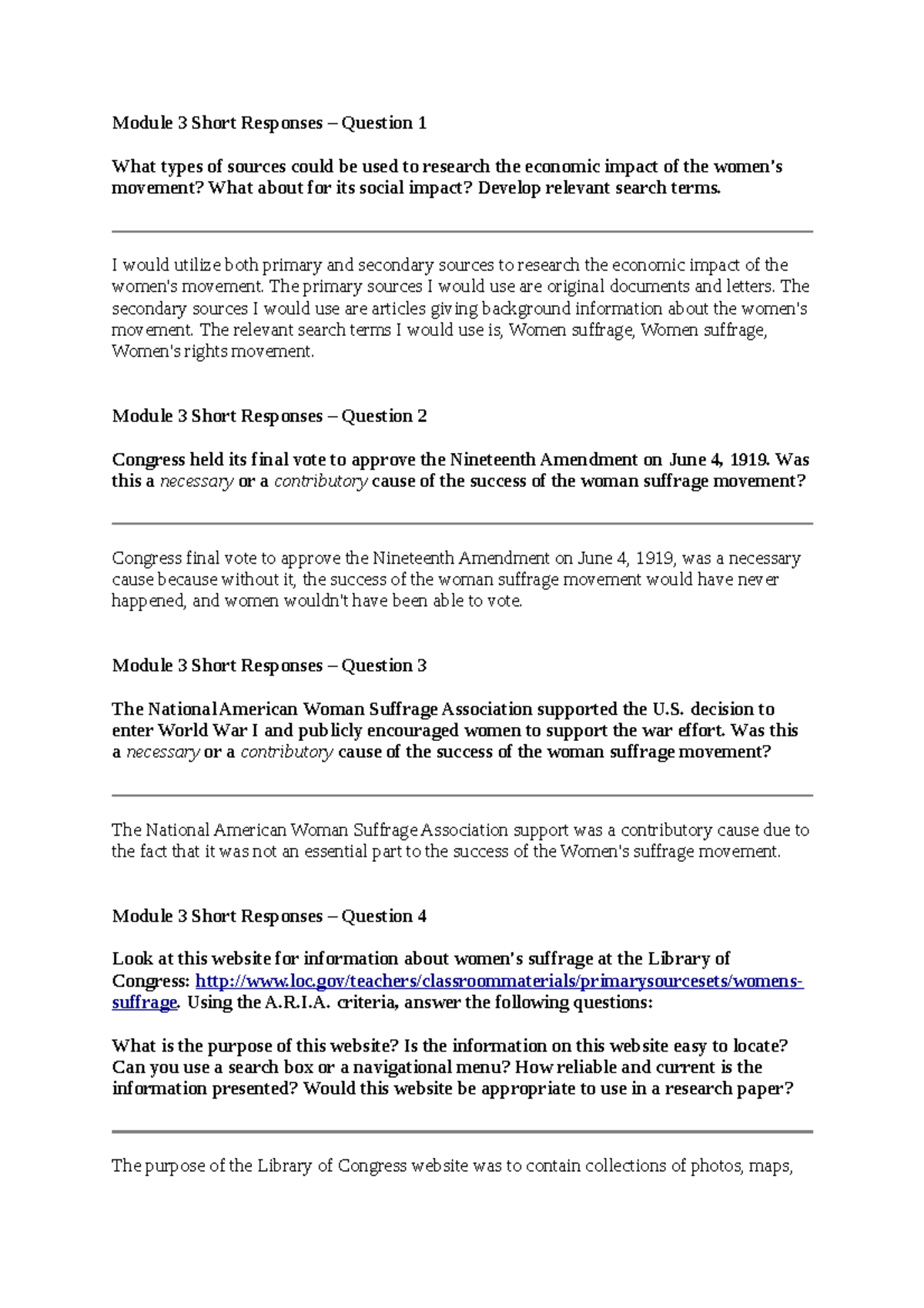 3-1 Module Three Short Responses - Module 3 Short Responses – Question ...