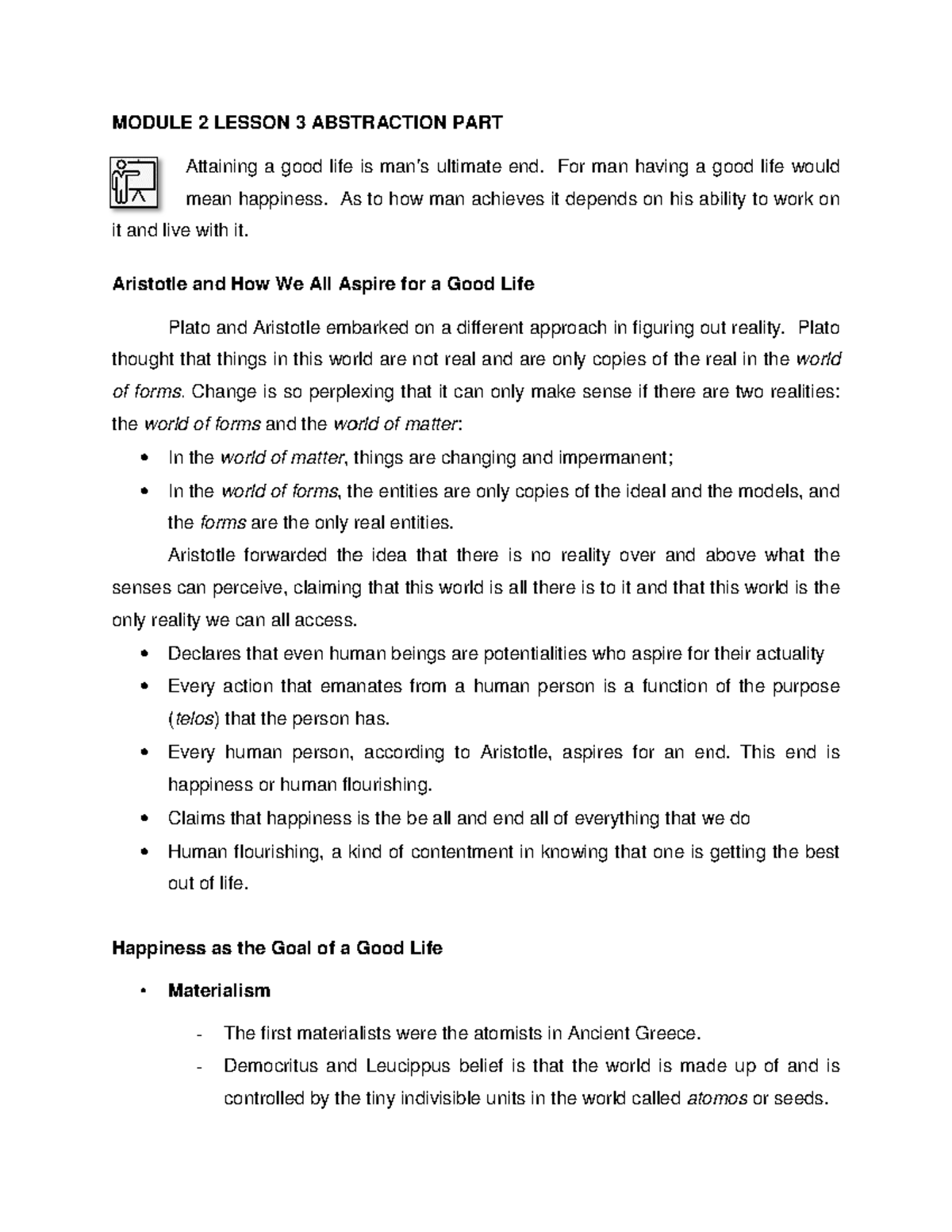 Module 2 Lesson 3 Abstraction Part STS - MODULE 2 LESSON 3 ABST ...