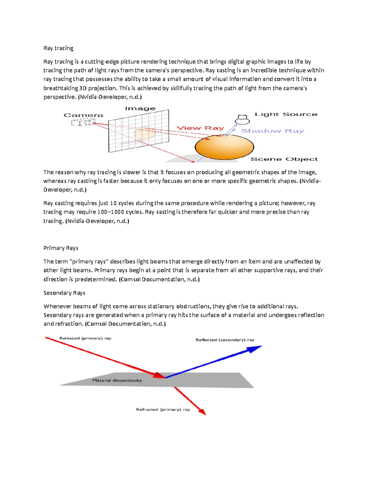 Computer Graphics discussion assignment unit 8 - Ray tracing Ray ...