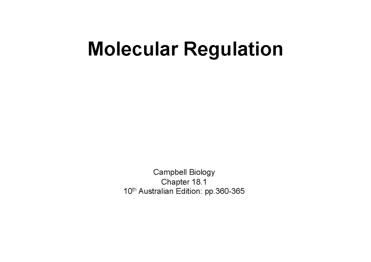2017 1005-06-Molecular Regulation - Molecular Regulation Campbell ...