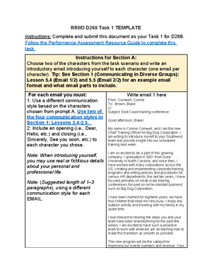 D223 UKM1 task 1 template Completed - D223 – UKM1 – Performance ...