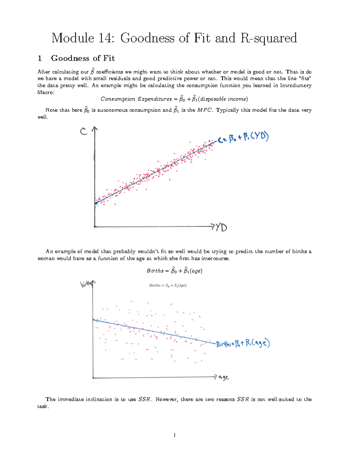 Module 14 Notes - Module 14: Goodness of Fit and R-squared 1 Goodness ...